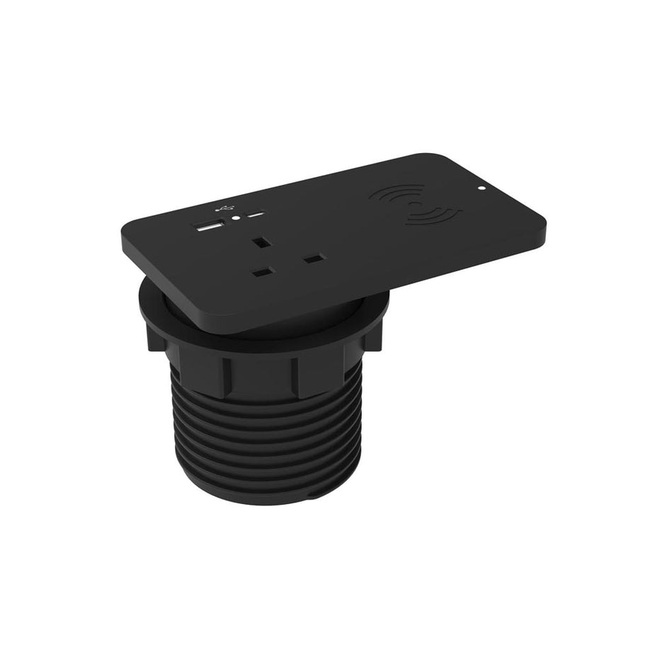 Rectangular Ion Duo Power Module In-desk in Black – loopspaceuk